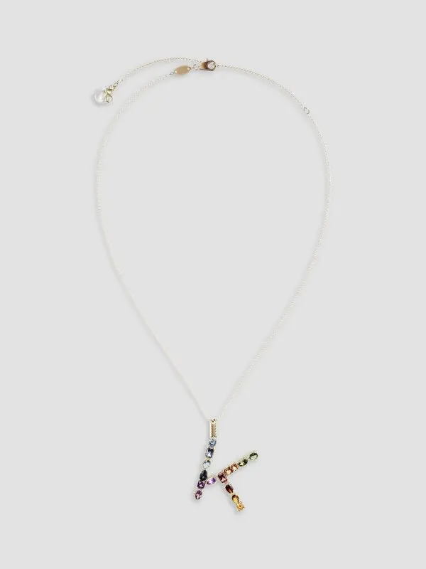 Dolce & Gabbana Rainbow Alphabet 18k Golemstone Initial Pendant Necklace - K
