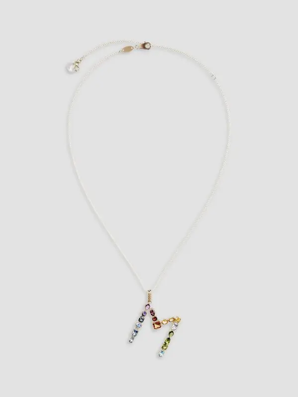 Dolce & Gabbana Rainbow Alphabet 18k Golemstone Initial Pendant Necklace - M