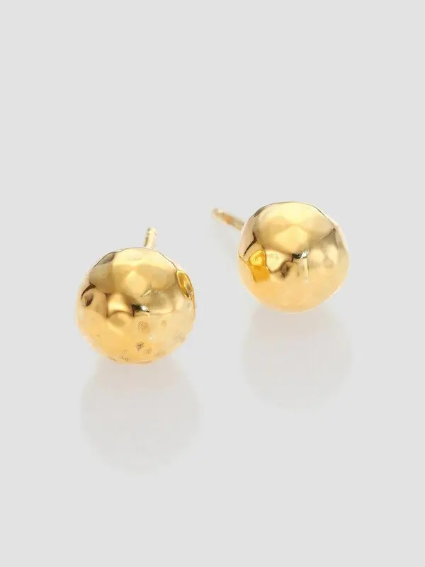 Ippolita Classico Mini 18k Yellow Hammered Ball Stud Earrings - Gold