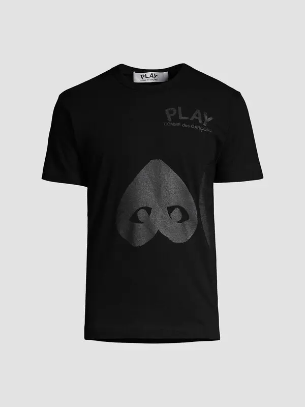 Play Comme Des Garcon Two Hearts Print Graphic Tee