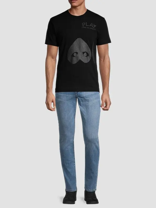 Play Comme Des Garcon Two Hearts Print Graphic Tee
