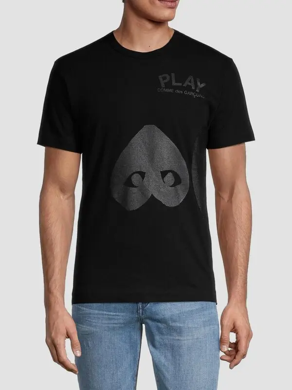 Play Comme Des Garcon Two Hearts Print Graphic Tee
