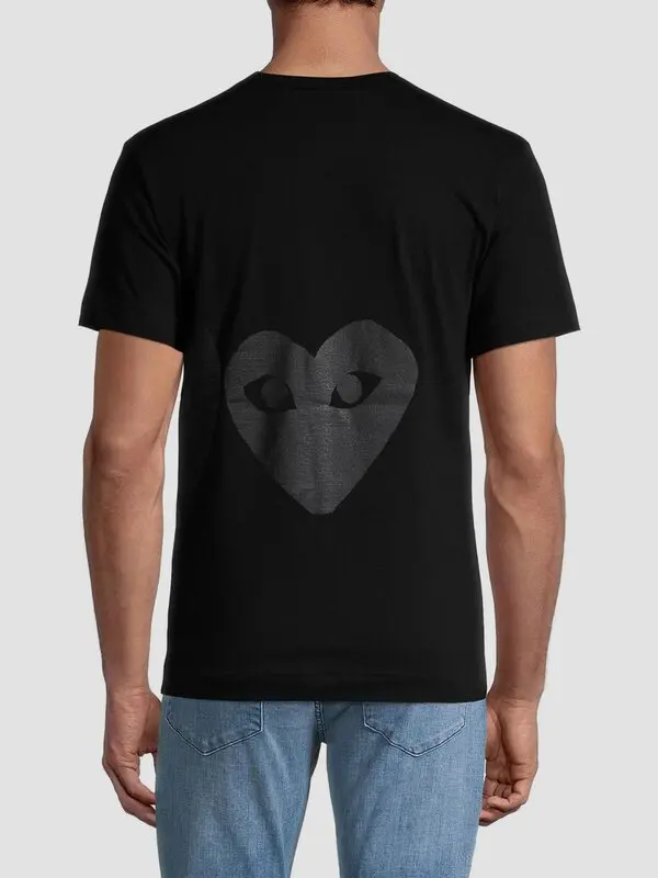 Play Comme Des Garcon Two Hearts Print Graphic Tee