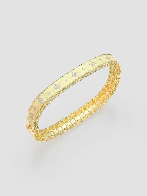 Roberto Coin Princess18k Yellow & Diamond Bangle Bracelet - Gold