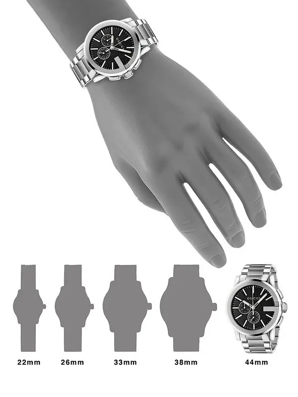 Gucci 44mm G-chrono Stainless Steel Bracelet Watch