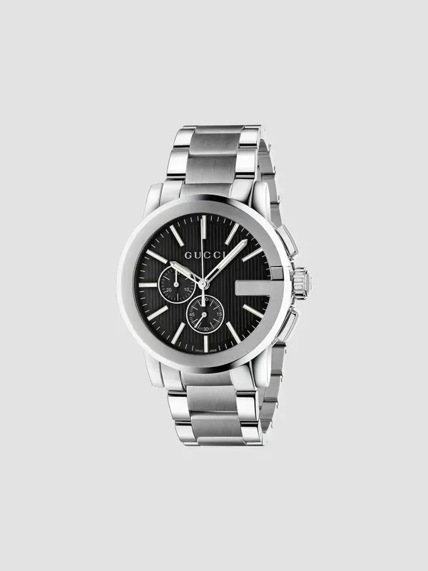 Gucci 44mm G-chrono Stainless Steel Bracelet Watch