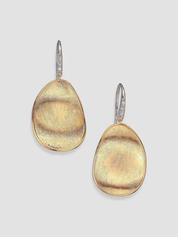 Marco Bicego Lunaria Diamond & 18k Yellow Drop Earrings - Gold