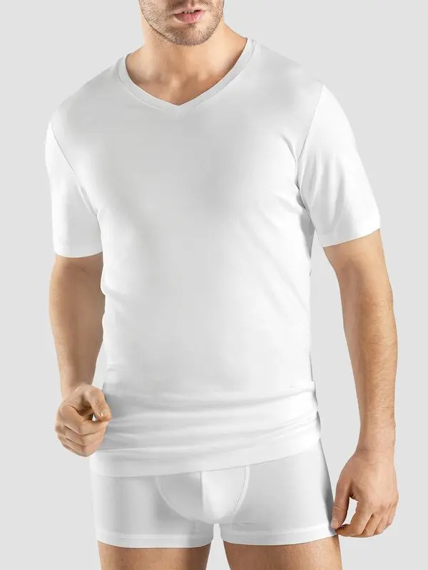 Hanro Sea Island Cotton V-neck Tee
