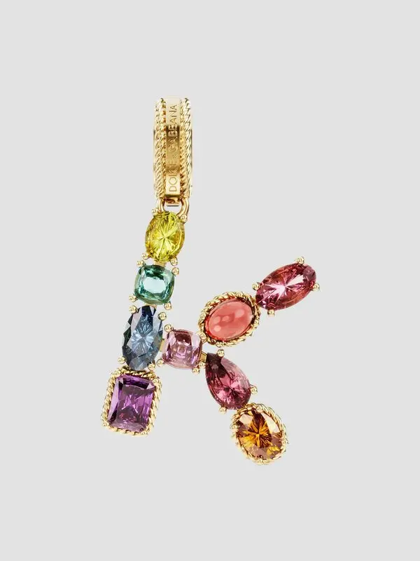 Dolce & Gabbana Rainbow Alphabet 18k & Multi Gemstone Initial Charm - K