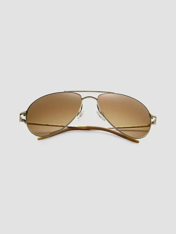 Oliver Spencer Benedict 59mm Chrome Aviator Sunglasses - Amber
