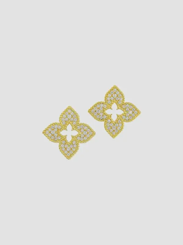 Roberto Coin Venetian Princess 18k & Diamond Stud Earrings - Gold