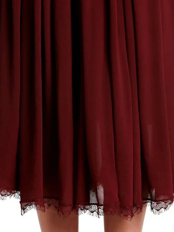 Dress The Population Alicia Chiffon Fit & Flare Dress - Burgundy