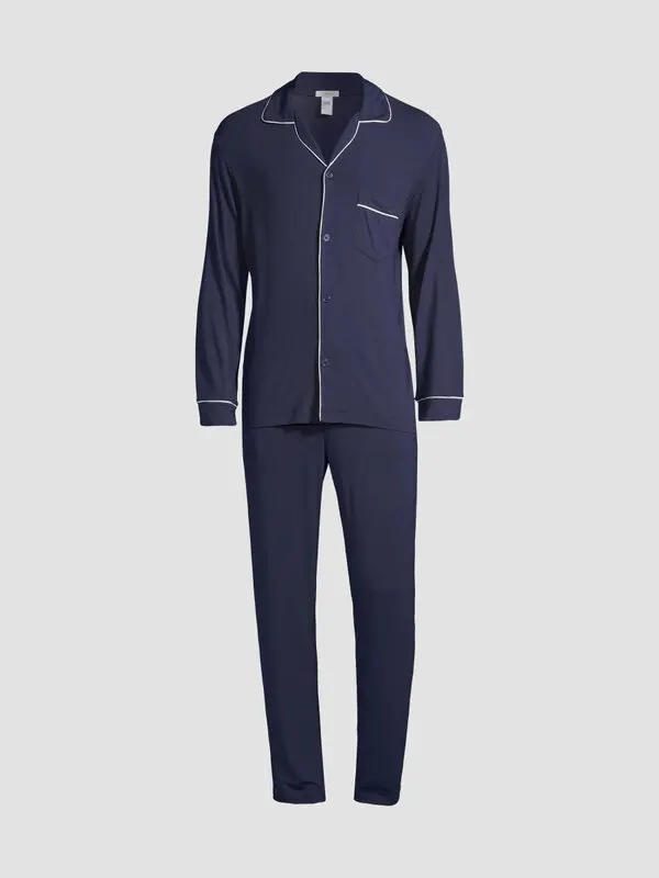 Eberjey William 2-piece Piped Pajama Set - True Navy