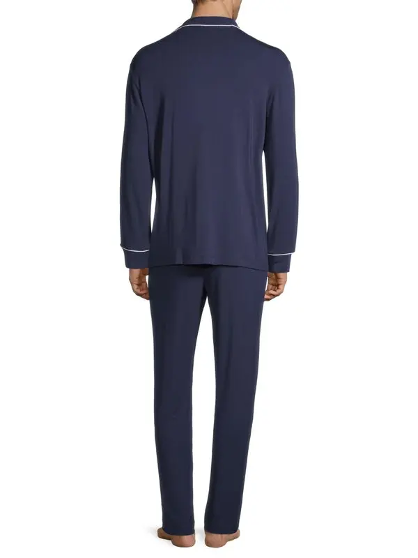 Eberjey William 2-piece Piped Pajama Set - True Navy
