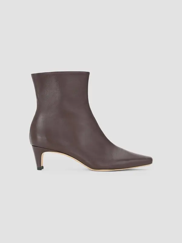 Staud Wally 55mm Leather Ankle Boots - Espresso