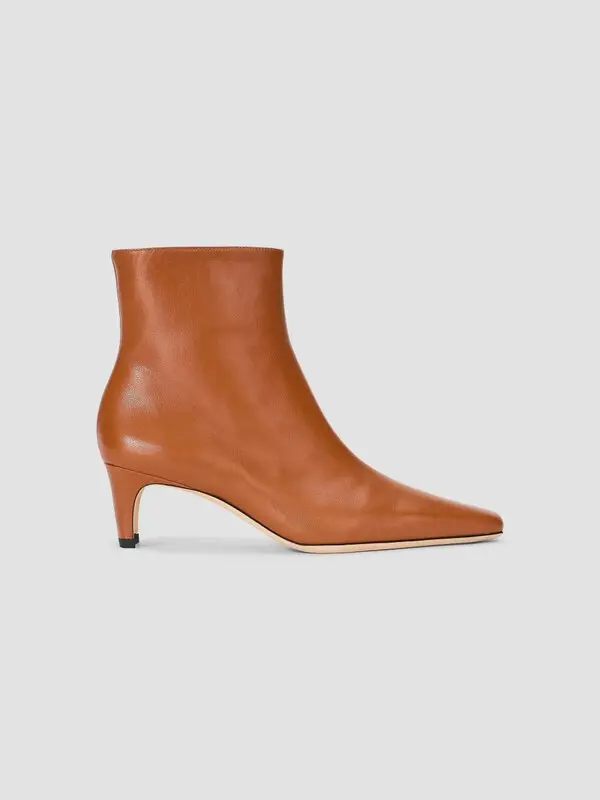 Staud Wally 55mm Leather Ankle Boots - Tabac