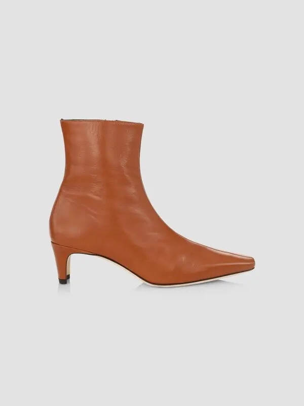 Staud Wally Leather Ankle Boots - Tan