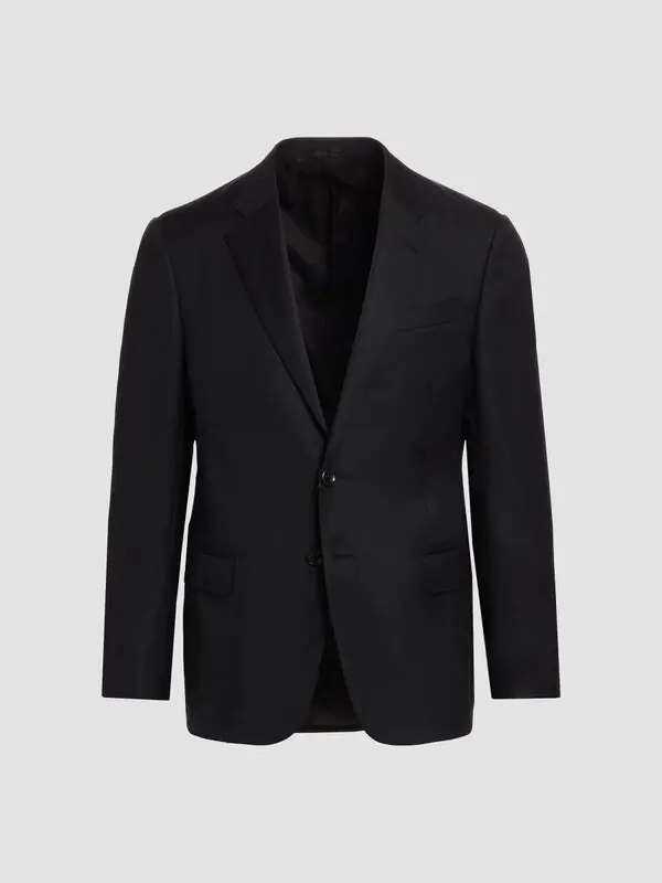 Giorgio Armani Soft Basic Wool Two-button Slim-fit Blazer - Black
