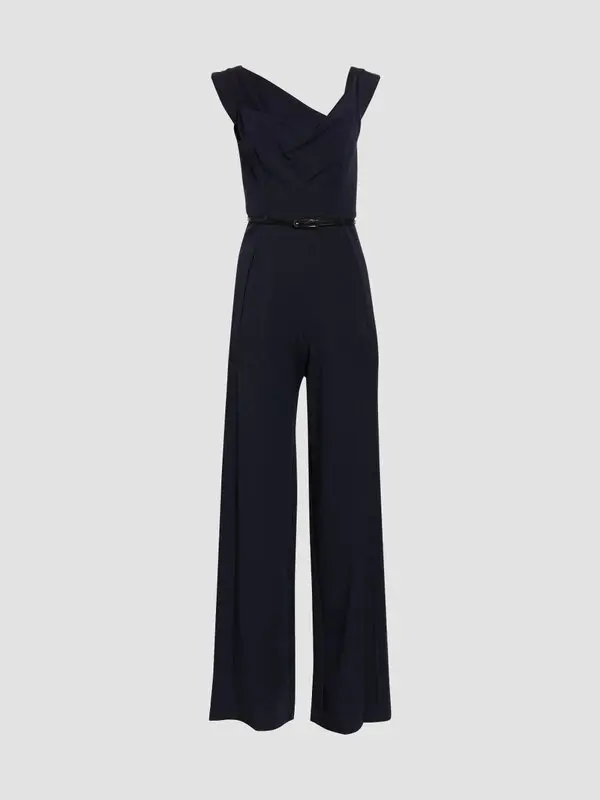 Black Halo Jackie Asymmetric Belted Jumpsuit - Eclipse