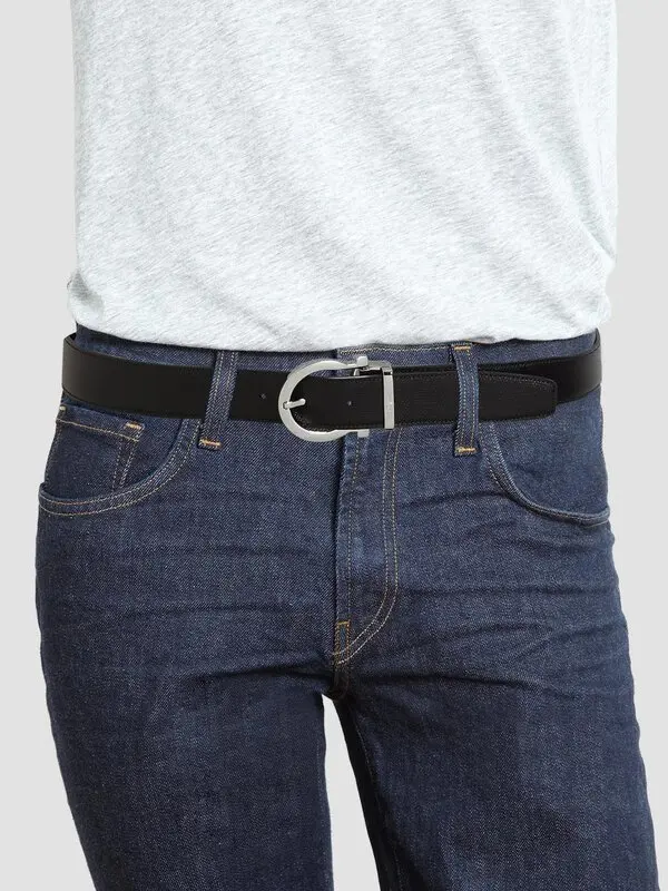FERRAGAMO Gancio Buckle Adjustable Cut-to-size Reversible Belt
