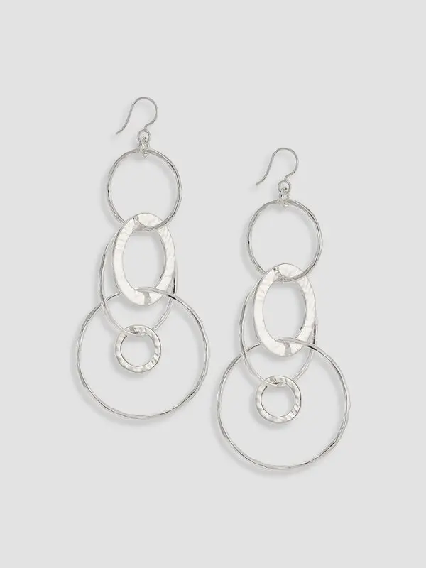 Ippolita Classico Jumbo Sterling Hammered Jet Set Earrings - Silver