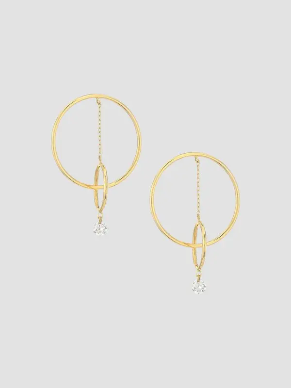 PERSEE Turn Around ​18k Yellow & Diamond Hoop Earrings