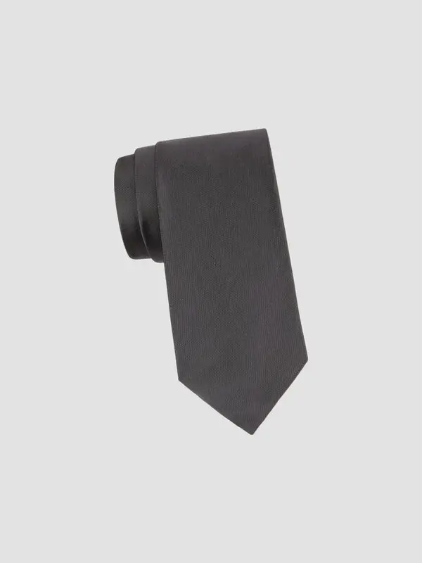 Ralph Lauren Purple Label Peau De Soie Silk Tie - Grey