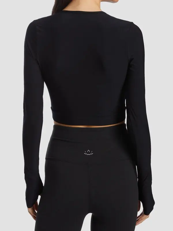 Commando Wrap Long Sleeve Cropped Top