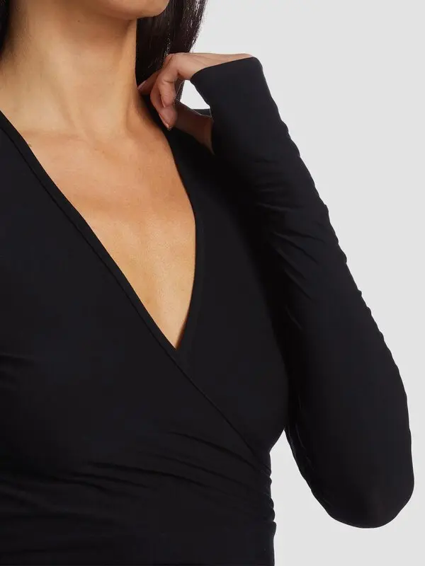 Commando Wrap Long Sleeve Cropped Top