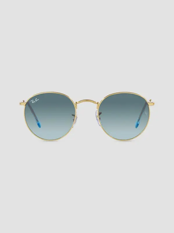 Ray-ban Rb3447 53mm Round Sunglasses - Grey Flash