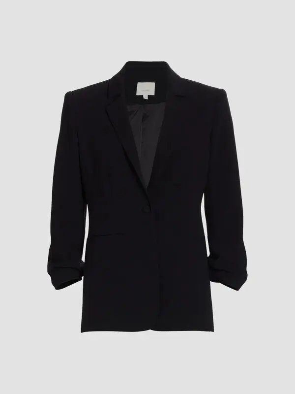 Cinq À Sept Khloe Crepe Ruched Blazer - Black