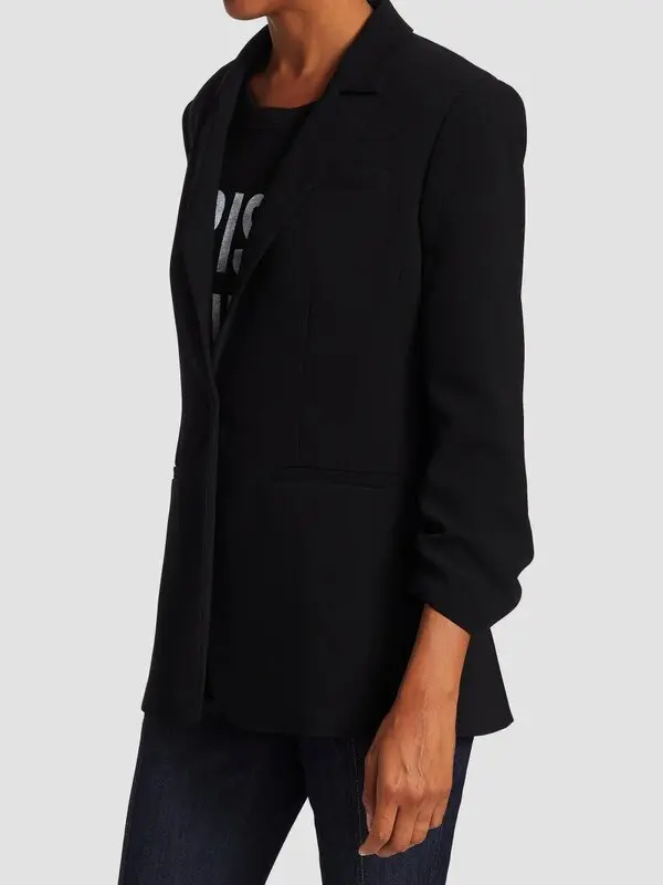 Cinq À Sept Khloe Crepe Ruched Blazer - Black