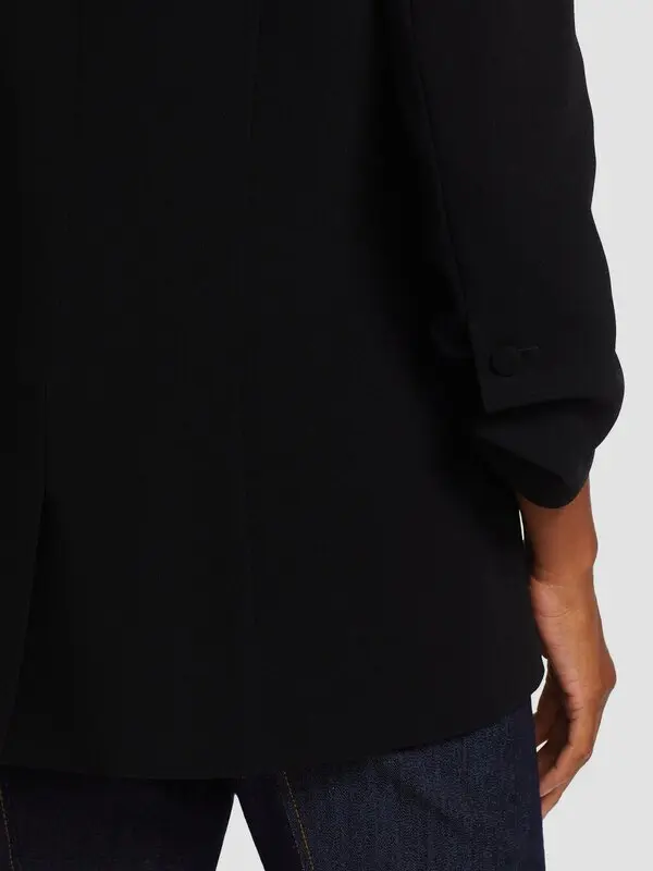 Cinq À Sept Khloe Crepe Ruched Blazer - Black