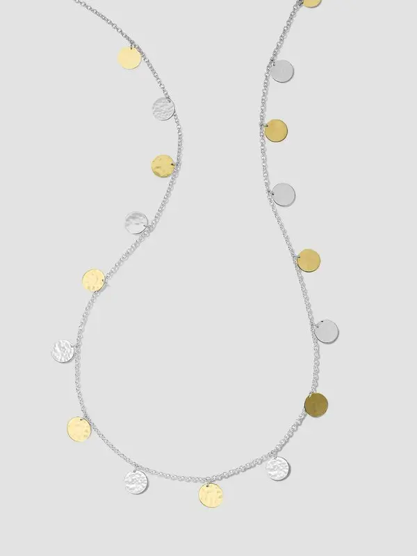 Ippolita Classico Chimera Two-tone Hammered Paillette Long Necklace - Silver Gold