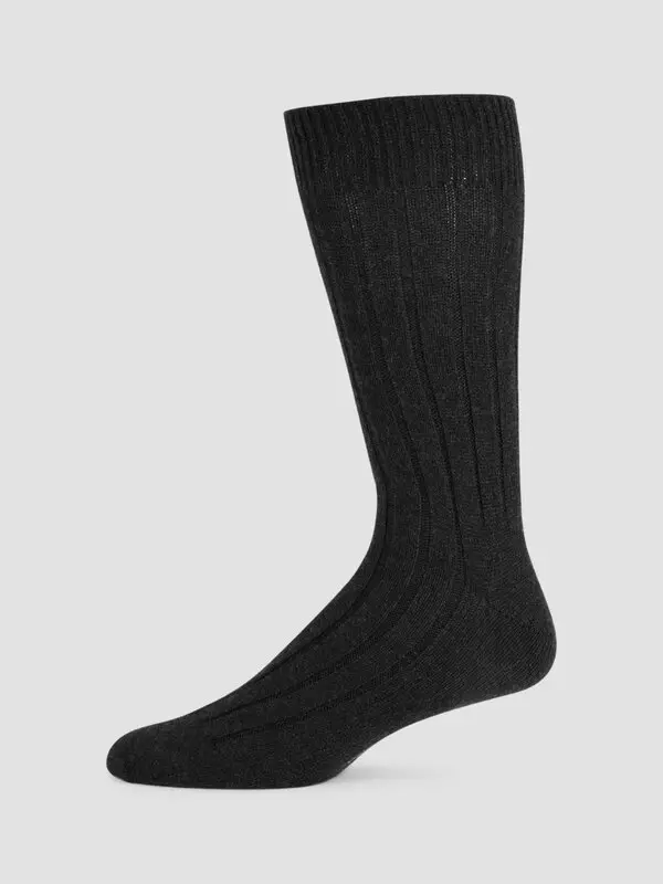 Marcoliani Ribbed Cashmere Socks - Black