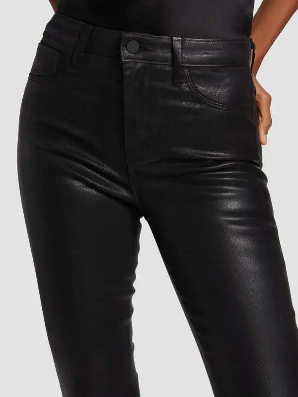 L'Agence Marty Coated Ultra High-rise Jeans - Black