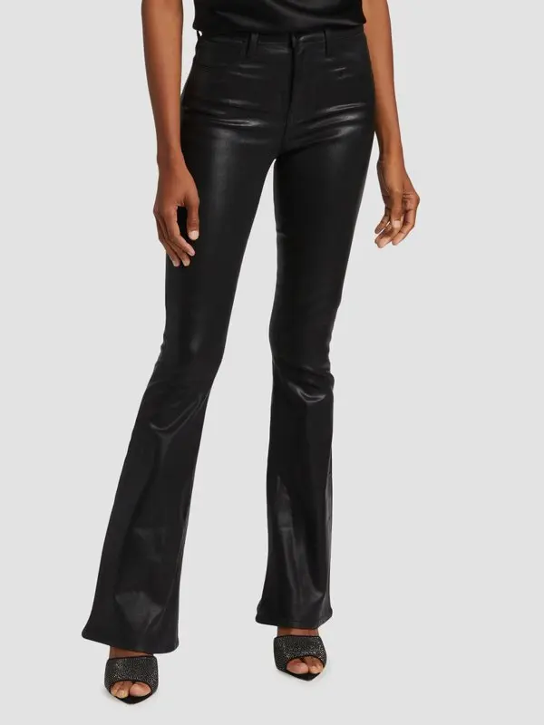 L'Agence Marty Coated Ultra High-rise Jeans - Black