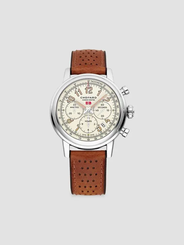 Chopard Mille Miglia Classic Chronograph Raticosa Stainless Steel & Leather Strap Watch - Tan