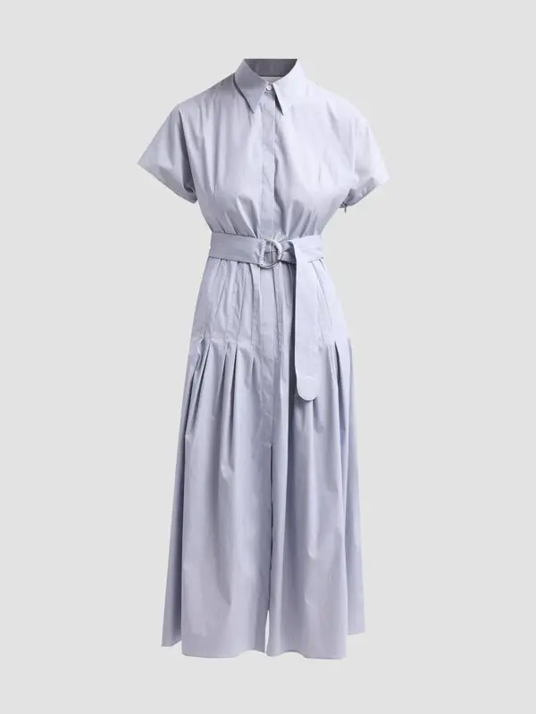 Akris Belted Cotton Midi Dress