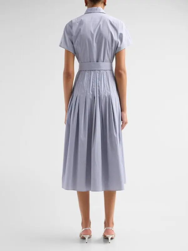 Akris Belted Cotton Midi Dress