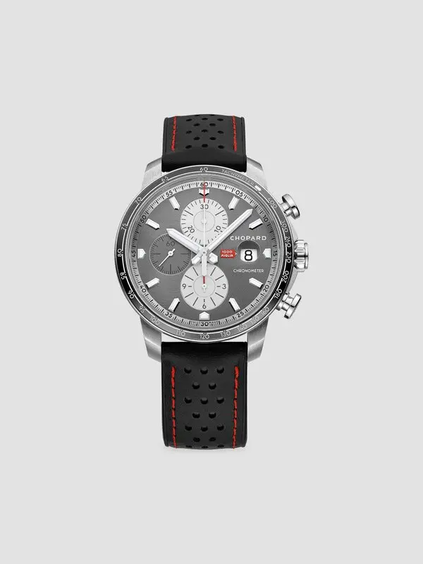 Chopard Mille Miglia Stainless Steel & Leather Chronograph Watch - Black