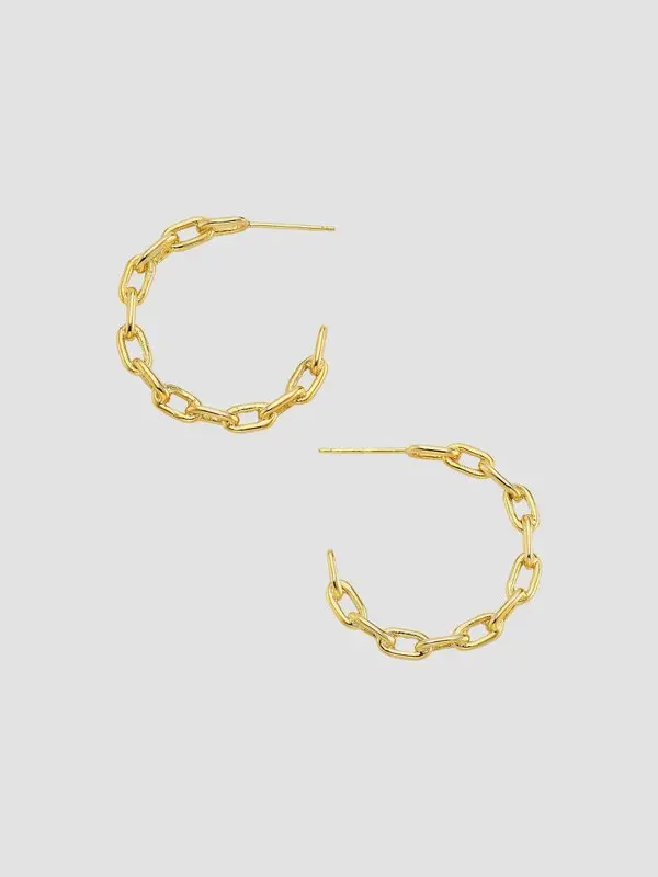 Zoe Chicco Heavy Metal 14k Yellow Oval Link Huggie Earrings - Gold