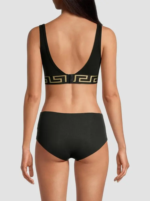 Versace Greca Border Bralette - Black