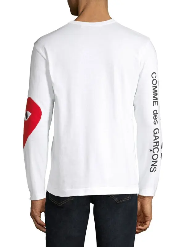 Play Comme Des Garcon Play Logo Long-sleeve Cotton Tee