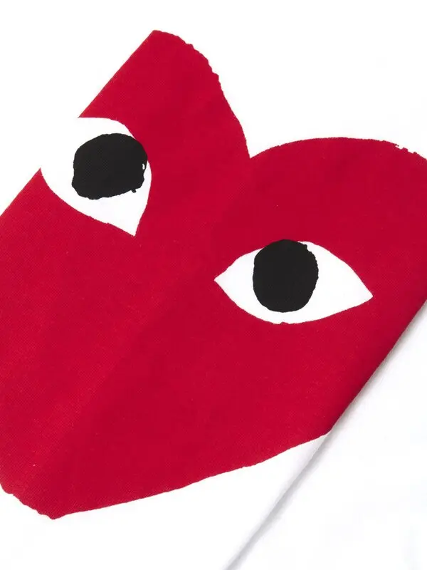 Play Comme Des Garcon Play Logo Long-sleeve Cotton Tee