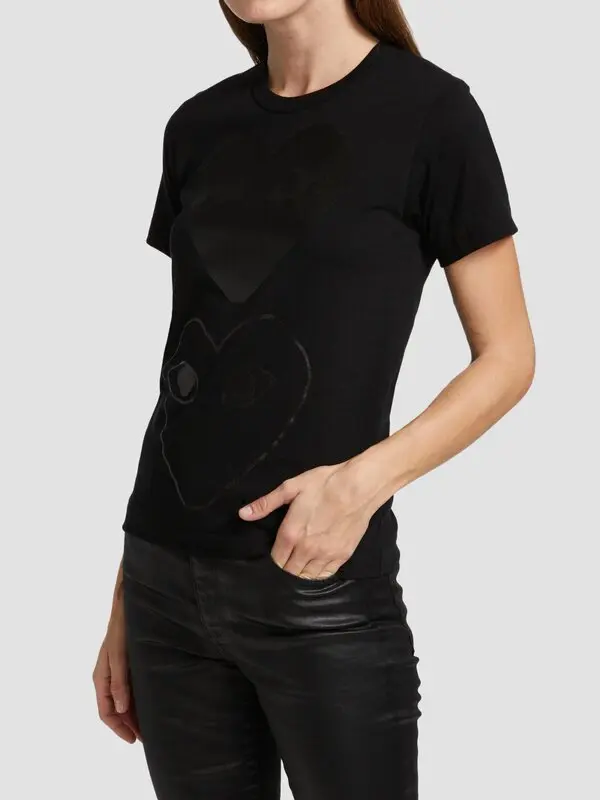Play Comme Des Garcon Double Heart Graphic T-shirt