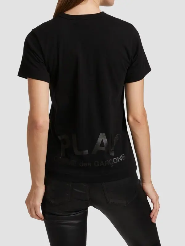 Play Comme Des Garcon Double Heart Graphic T-shirt