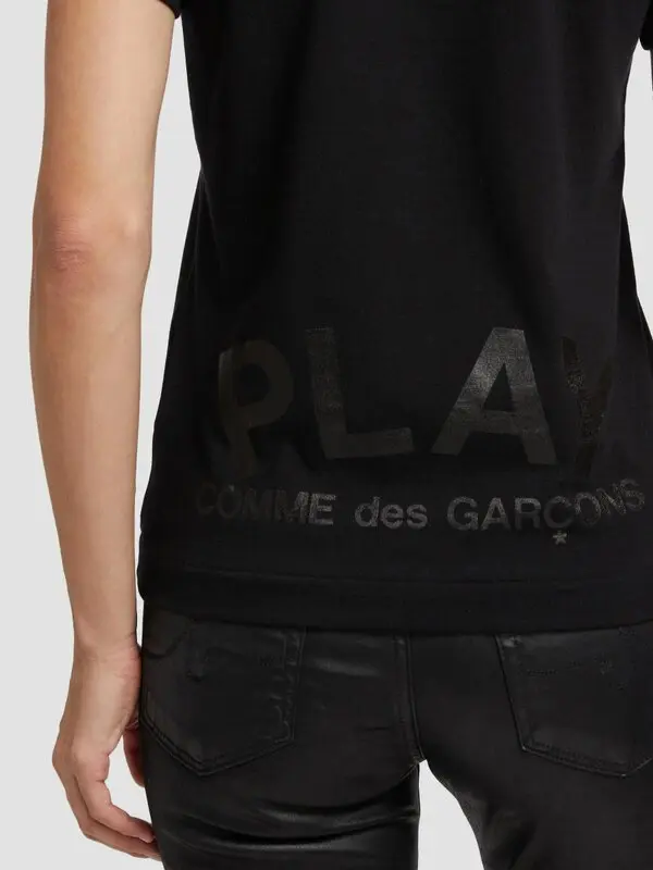 Play Comme Des Garcon Double Heart Graphic T-shirt