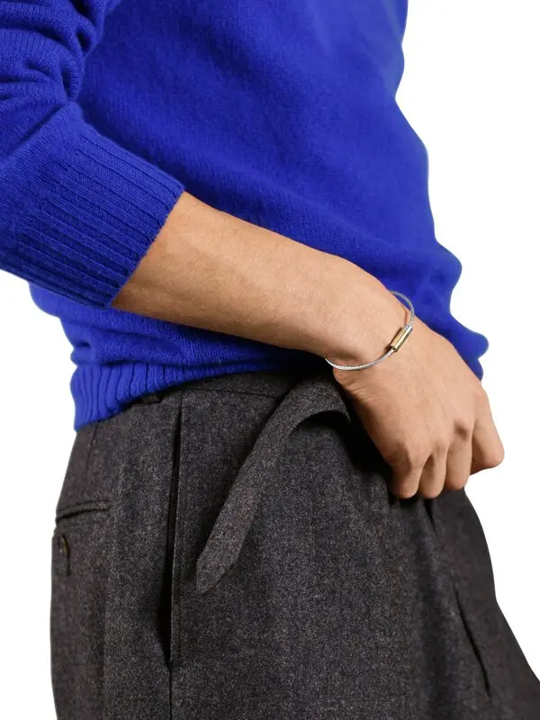 Le Gramme 7g Polished Bicolor Sterling & 18k Yellow Gold Cable Bracelet