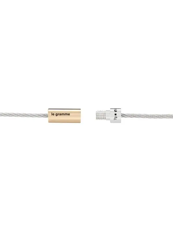 Le Gramme 7g Polished Bicolor Sterling & 18k Yellow Gold Cable Bracelet